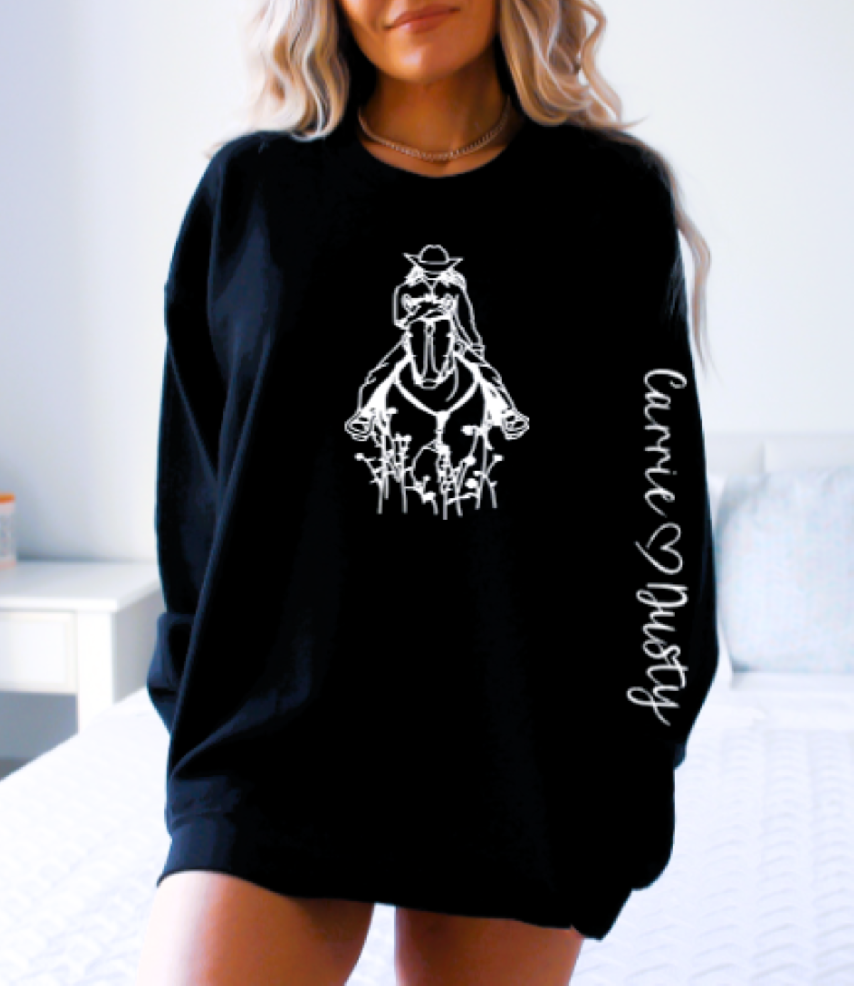 Custom Horse Lover Gift - Personalized Horse & Rider Name Sweatshirt ...